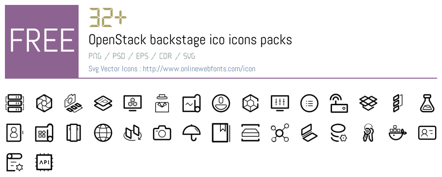 +32 OpenStack backstage ico Svg Animations Packs Free Downloads - OnlineWebFonts.COM