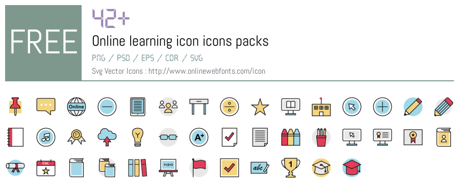 +42 Online learning icon Svg Animations Packs Free Downloads ...