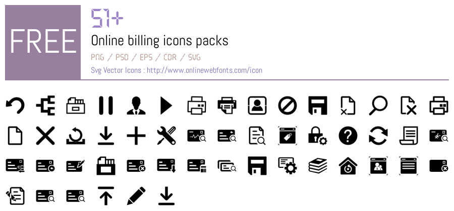 +51 Online billing Svg Animations Packs Free Downloads - OnlineWebFonts.COM