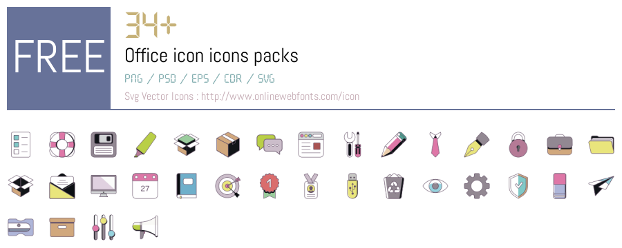 +34 Office icon Svg Animations Packs Free Downloads - OnlineWebFonts.COM