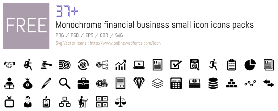 +37 Monochrome financial business small icon Svg Animations Packs Free ...