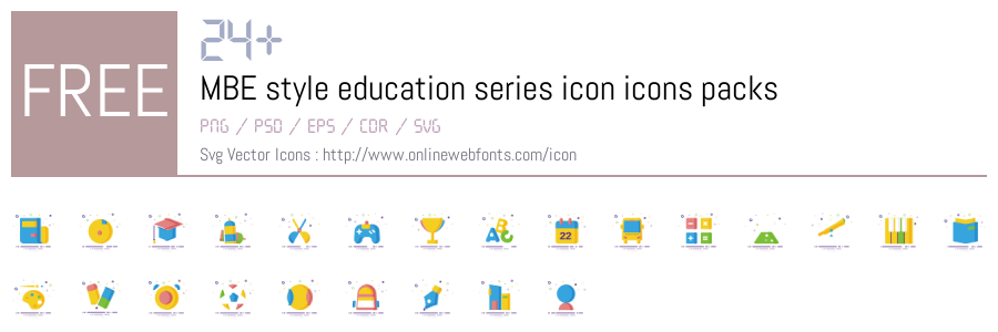 +24 MBE style education series icon Svg Animations Packs Free Downloads ...