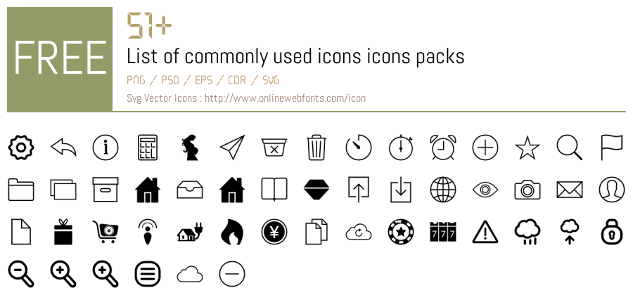 +51 List of commonly used icons Svg Animations Packs Free Downloads ...