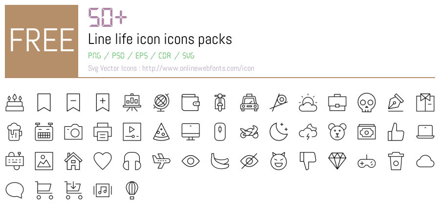 +50 Line life icon Svg Animations Packs Free Downloads - OnlineWebFonts.COM