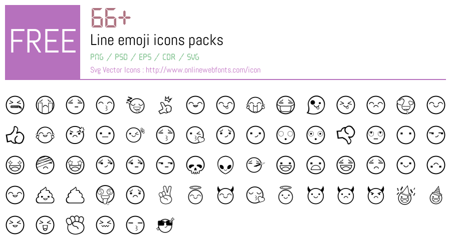 +66 Line emoji Svg Animations Packs Free Downloads - OnlineWebFonts.COM