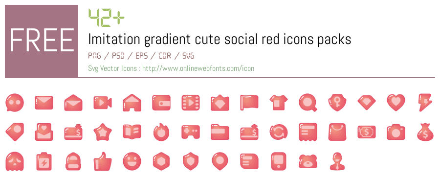 +42 Imitation gradient cute social red Svg Animations Packs Free ...