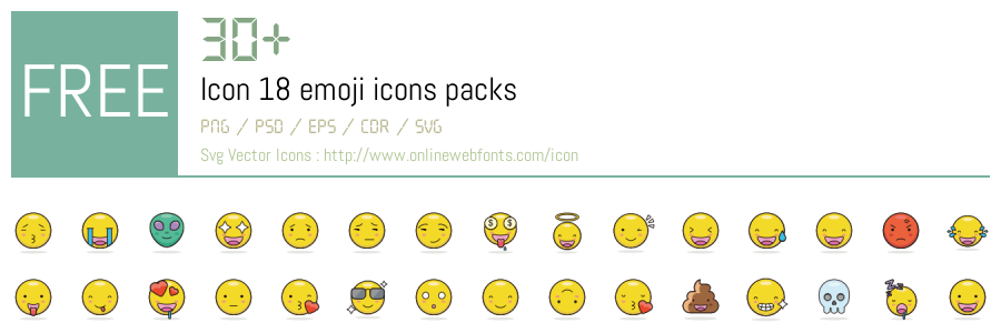 +30 Icon 18 emoji Svg Animations Packs Free Downloads - OnlineWebFonts.COM