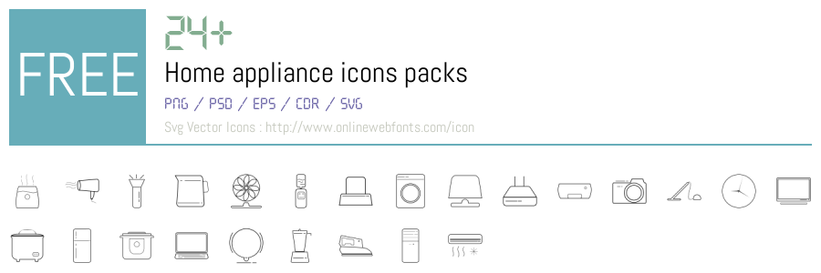 +24 Home appliance Svg Animations Packs Free Downloads - OnlineWebFonts.COM