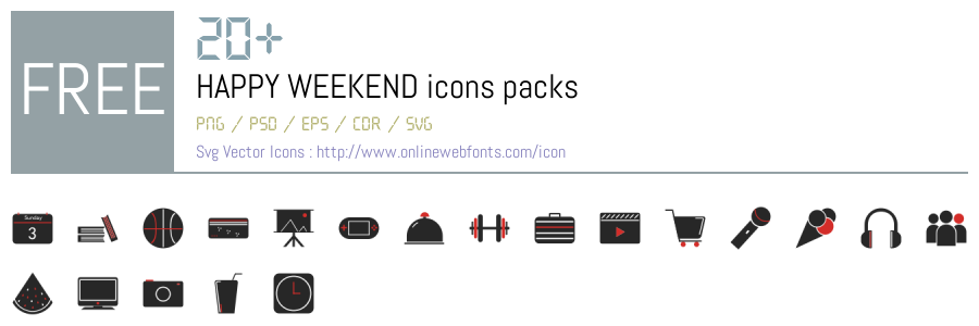 +20 HAPPY WEEKEND Svg Animations Packs Free Downloads - OnlineWebFonts.COM