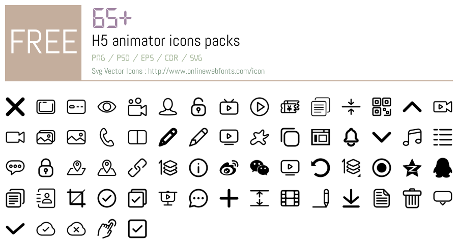+65 H5 animator Svg Animations Packs Free Downloads - OnlineWebFonts.COM