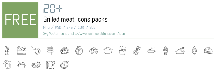 +20 Grilled meat Svg Animations Packs Free Downloads - OnlineWebFonts.COM
