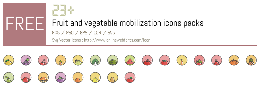 +23 Fruit and vegetable mobilization Svg Animations Packs Free ...