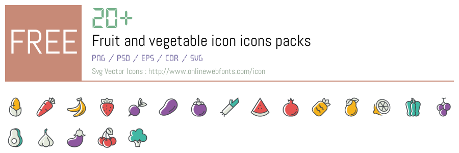 +20 Fruit and vegetable icon Svg Animations Packs Free Downloads ...