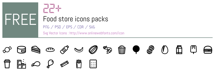 +22 Food store Svg Animations Packs Free Downloads - OnlineWebFonts.COM