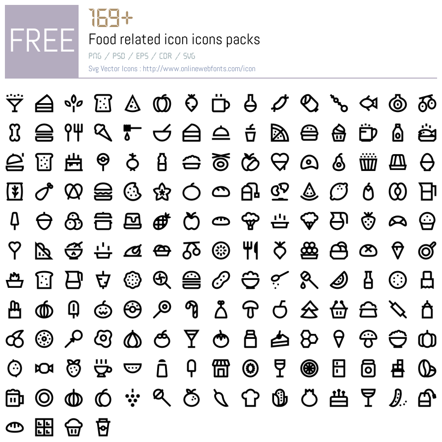 +169 Food related icon Svg Animations Packs Free Downloads ...