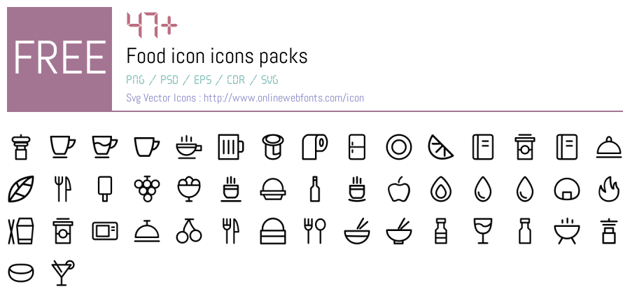 +47 Food icon Svg Animations Packs Free Downloads - OnlineWebFonts.COM