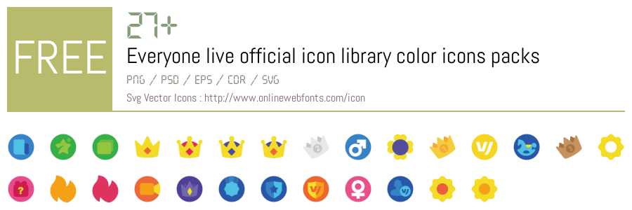 +27 Everyone live official icon library color Svg Animations Packs Free ...