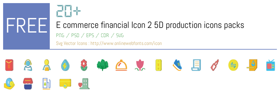 +20 E commerce financial Icon 2 5D production Svg Animations Packs Free ...