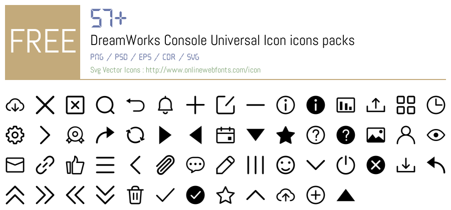 +57 DreamWorks Console Universal Icon Svg Animations Packs Free ...