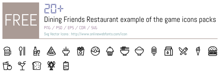 +20 Dining Friends Restaurant example of the game Svg Animations Packs ...
