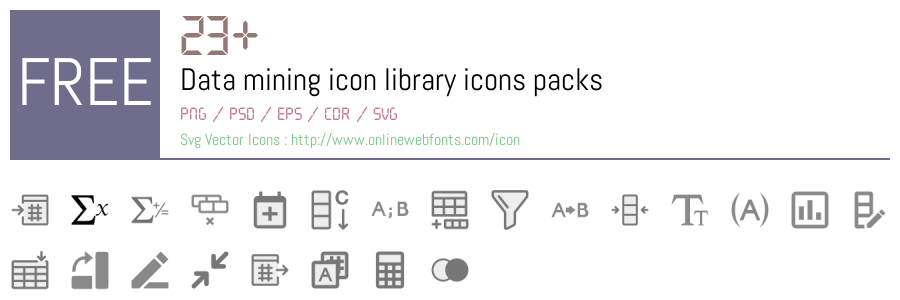 +23 Data mining icon library Svg Animations Packs Free Downloads - OnlineWebFonts.COM