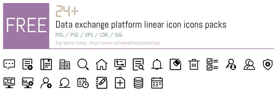 +24 Data exchange platform linear icon Svg Animations Packs Free ...