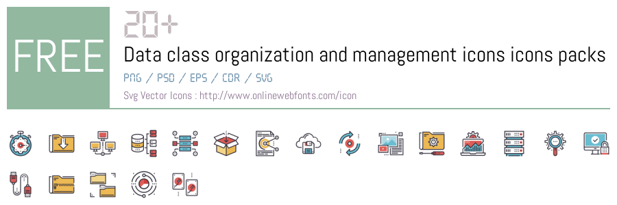 +20 Data class organization and management icons Svg Animations Packs ...
