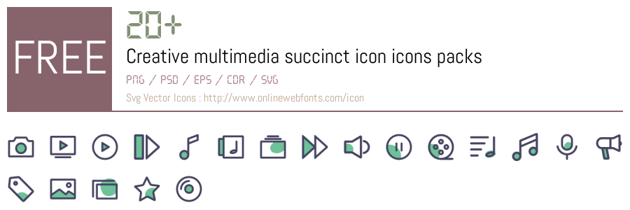 +20 Creative multimedia succinct icon Svg Animations Packs Free ...