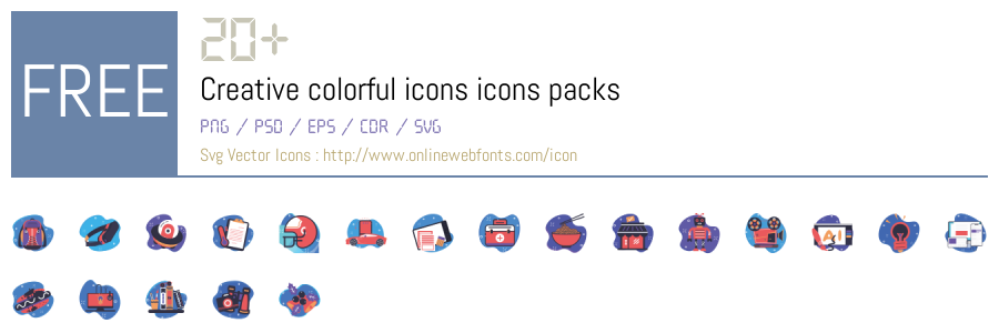 +20 Creative colorful icons Svg Animations Packs Free Downloads ...