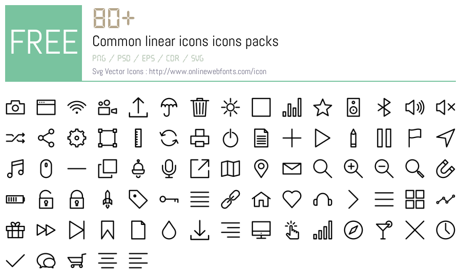 +80 Common linear icons Svg Animations Packs Free Downloads ...
