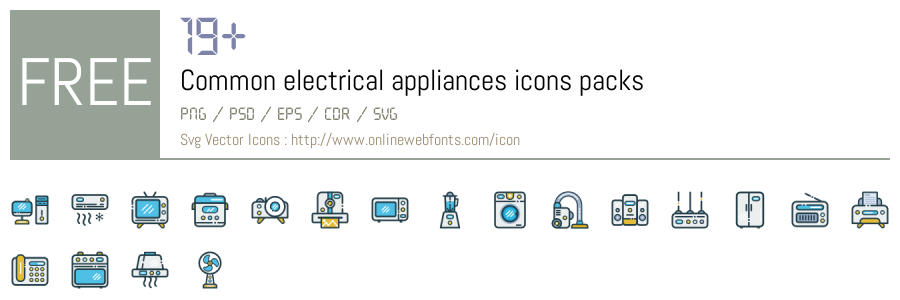 +19 Common electrical appliances Svg Animations Packs Free Downloads ...