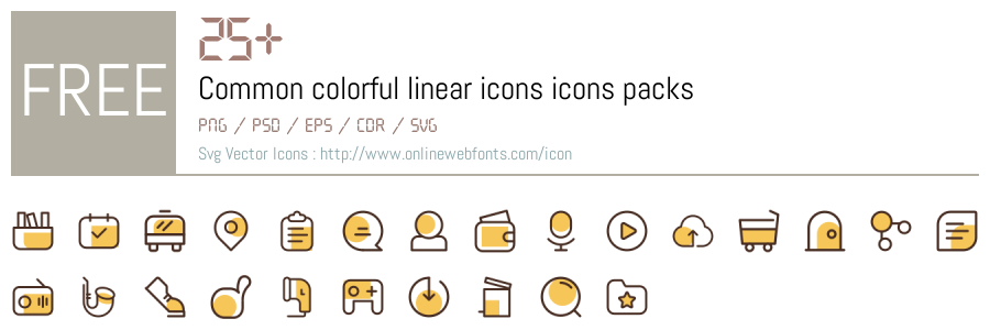 +25 Common colorful linear icons Svg Animations Packs Free Downloads ...