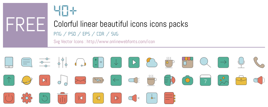 +40 Colorful linear beautiful icons Svg Animations Packs Free Downloads ...