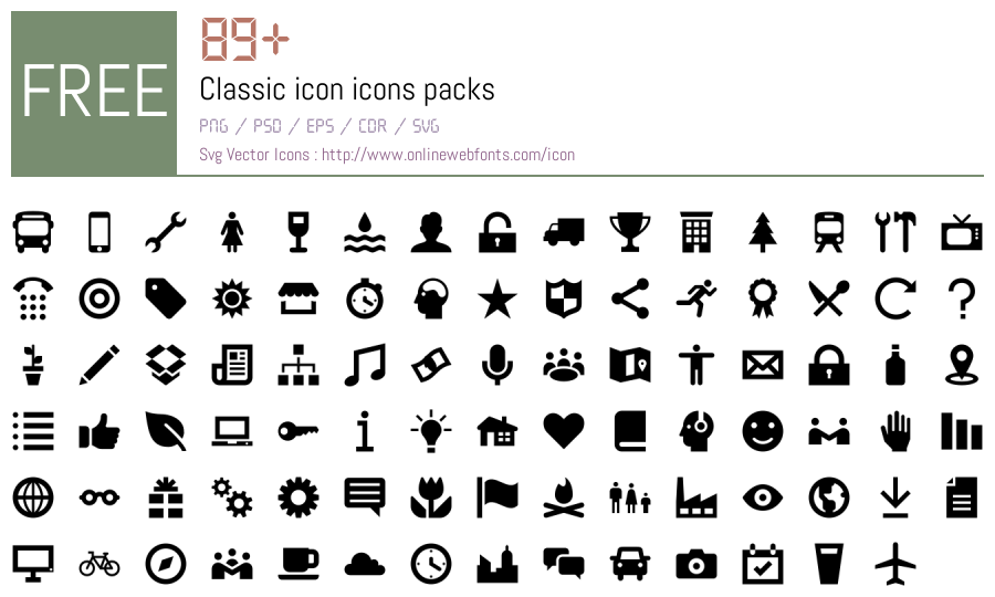 +89 Classic icon Svg Animations Packs Free Downloads - OnlineWebFonts.COM