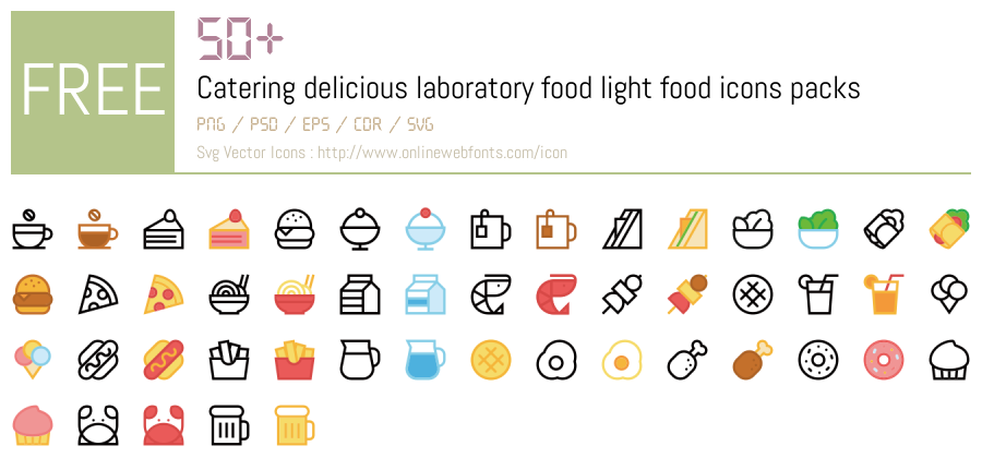 +50 Catering delicious laboratory food light food Svg Animations Packs ...