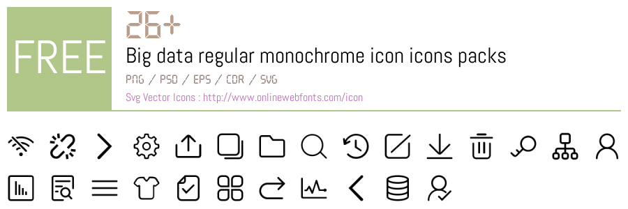 +26 Big data regular monochrome icon Svg Animations Packs Free ...