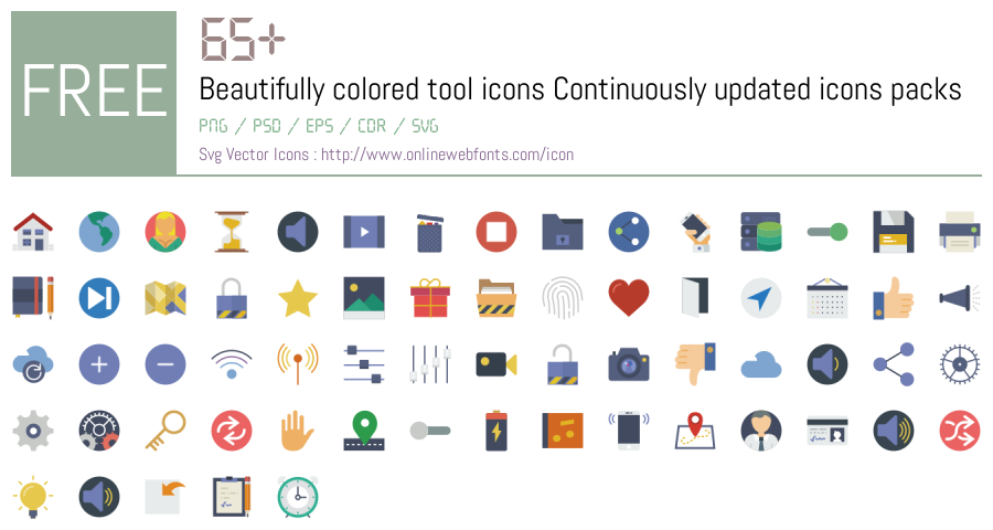 +65 Beautifully colored tool icons Continuously updated Svg Animations ...