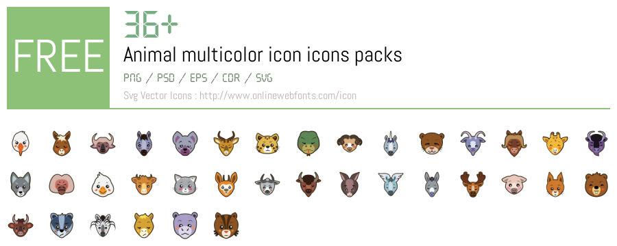 +36 Animal multicolor icon Svg Animations Packs Free Downloads ...