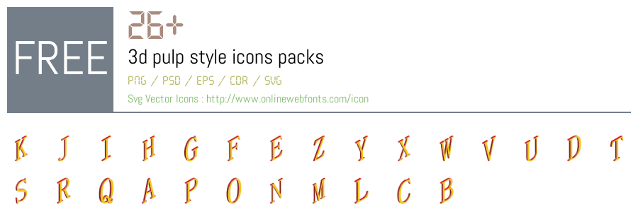 +26 3d pulp style Svg Animations Packs Free Downloads - OnlineWebFonts.COM