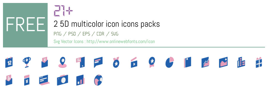 +21 2 5D multicolor icon Svg Animations Packs Free Downloads ...