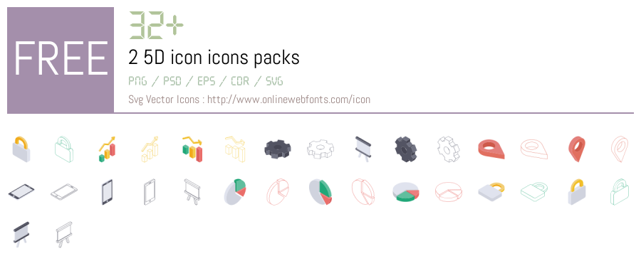 +32 2 5D icon Svg Animations Packs Free Downloads - OnlineWebFonts.COM