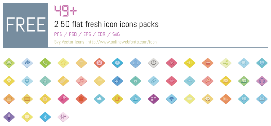 +49 2 5D flat fresh icon Svg Animations Packs Free Downloads ...