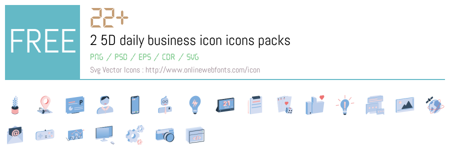 +22 2 5D daily business icon Svg Animations Packs Free Downloads ...