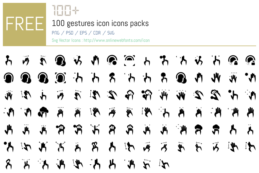 +100 100 gestures icon Svg Animations Packs Free Downloads ...