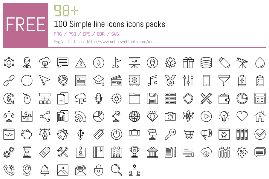 +98 100 Simple line icons Svg Animations Packs Free Downloads ...