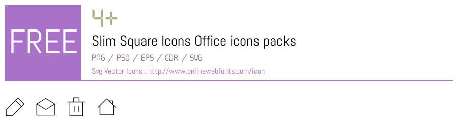 +4 Slim Square Icons Office Svg Animations Packs Free Downloads ...