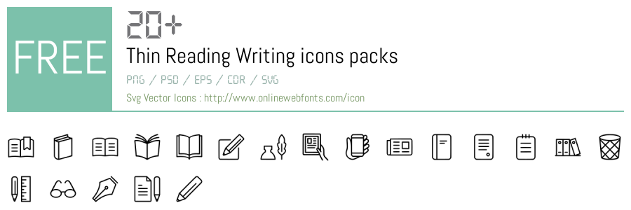 +20 Thin Reading Writing Svg Animations Packs Free Downloads ...