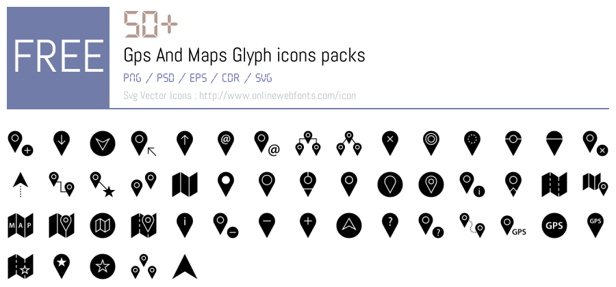+50 Gps And Maps Glyph Svg Animations Packs Free Downloads - OnlineWebFonts.COM
