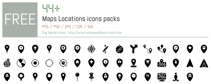 +44 Maps Locations Svg Animations Packs Free Downloads - OnlineWebFonts.COM