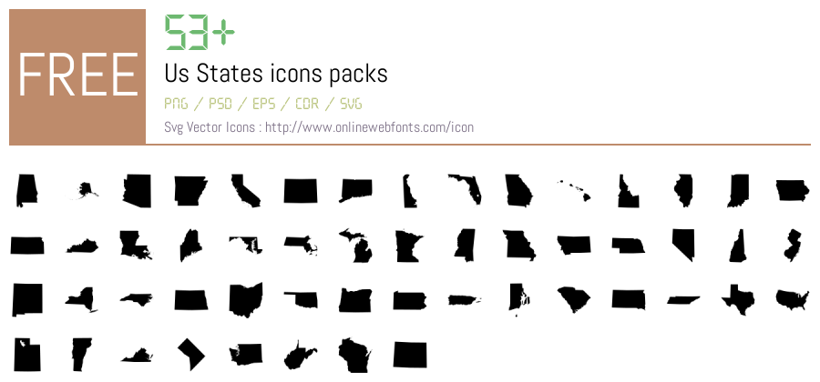 +53 Us States Svg Animations Packs Free Downloads - OnlineWebFonts.COM